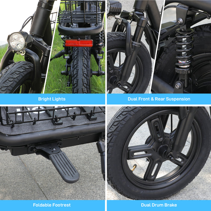 Hoverfly Z6 Electric Scooter with Seat - 500W Motor, 25-Mile Range, & Enhanced Safety Features