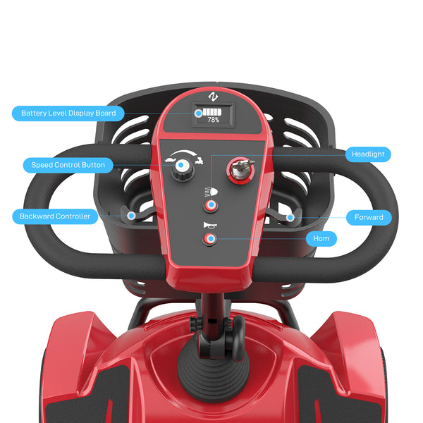 Hoverfly T4 Electric Four-wheel Mobility Scooter 9" 3.2MPH | Mobility ...