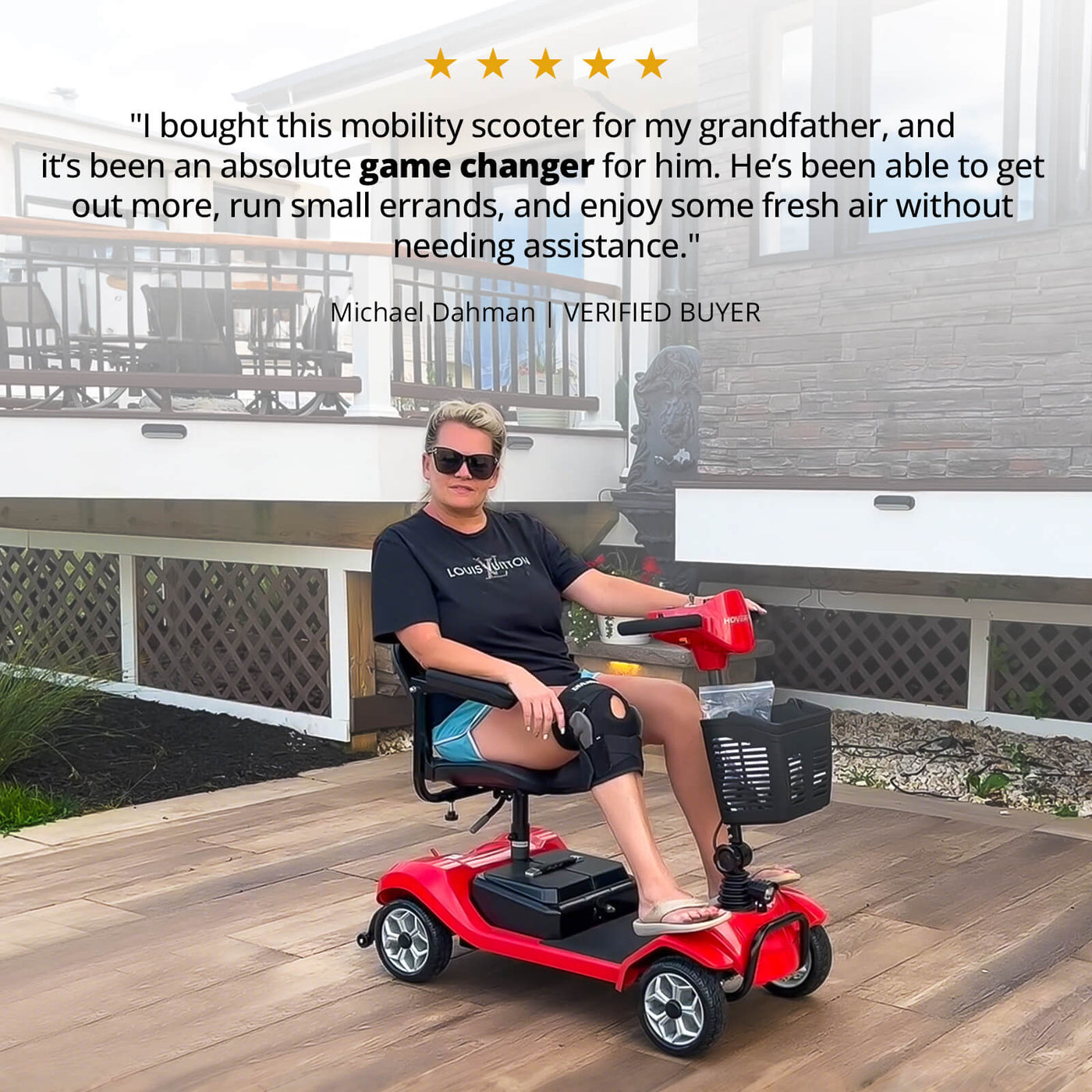 Hoverfly T4 4-Wheel Mobility Scooter 12Mile Range 330lbs Maxload for ...