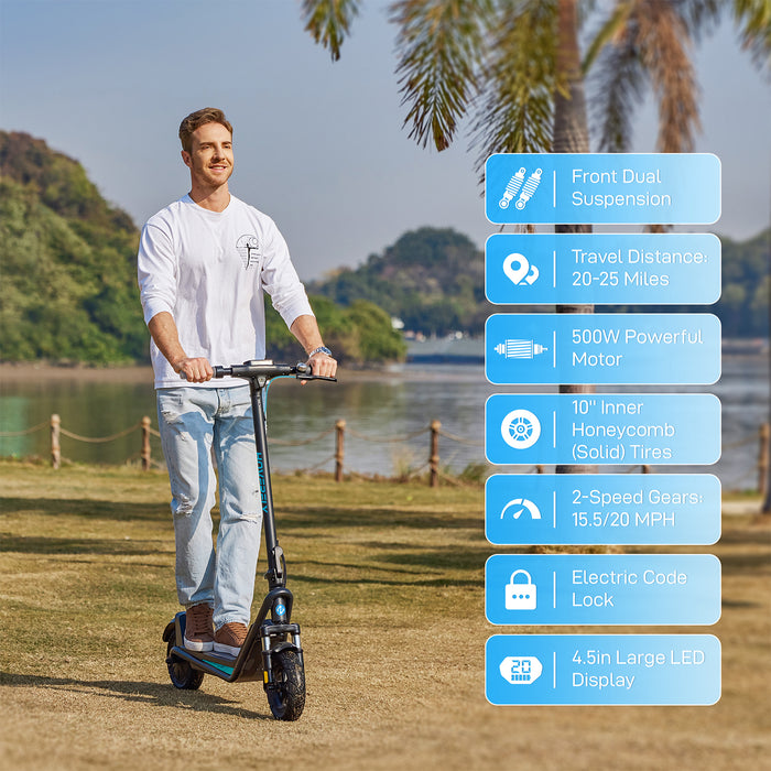 Hoverfly X5 36V 12Ah & 500W Electric Scooter Folding Commuting Scooter ...